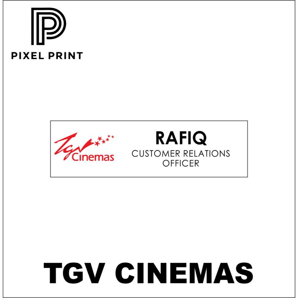 Name Tag Epoxy Metal TGV CINEMAS (70x20mm) | Shopee Malaysia