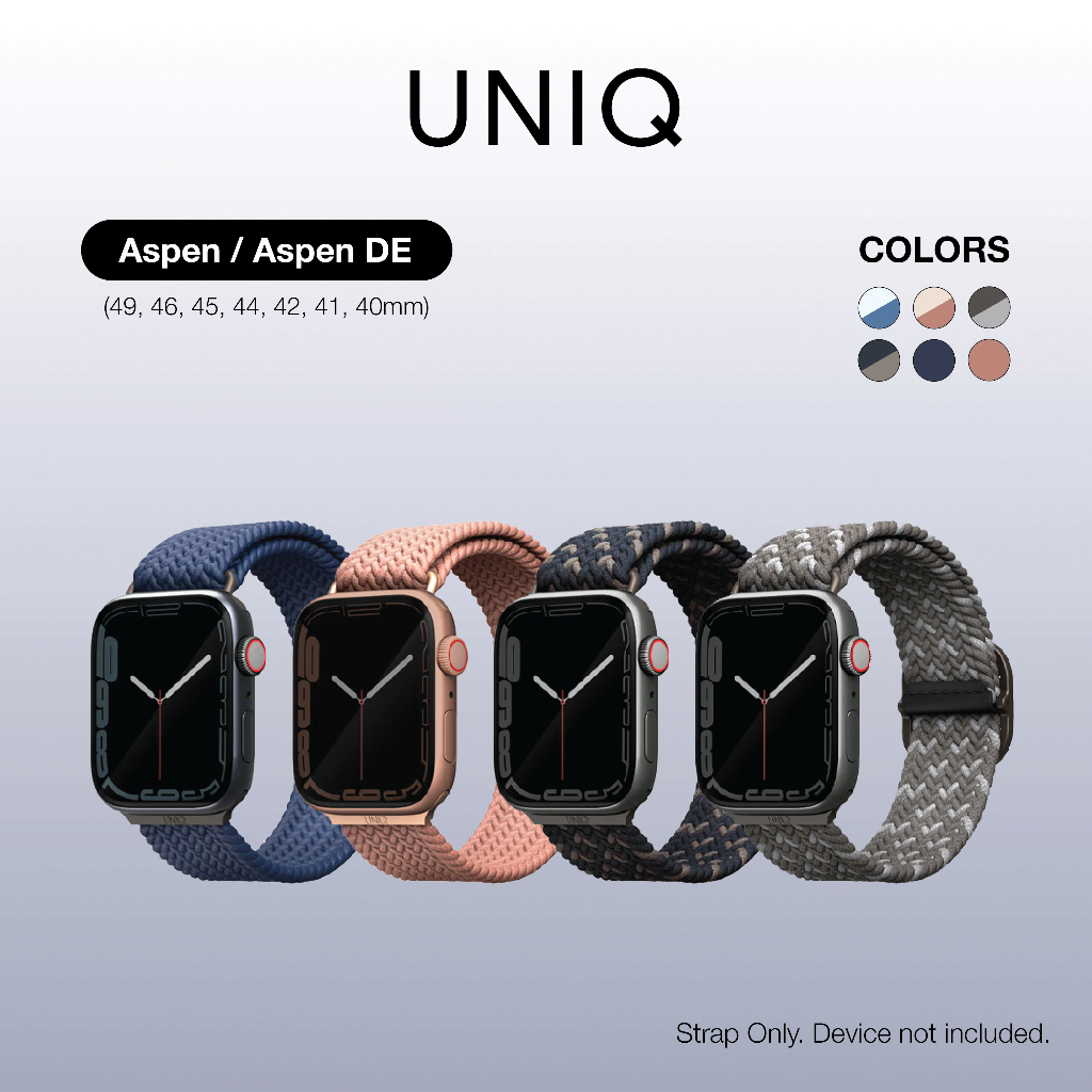 UNIQ Aspen Designer Edition Strap for Apple Watch - Grey Blue Series 1 ...