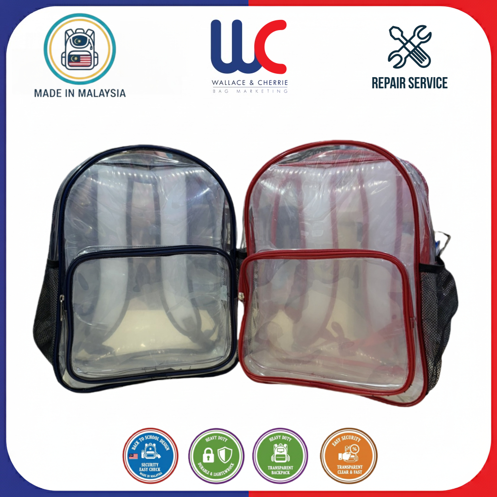 Heavy Duty Clear Transparent Backpack Waterproof Work Security Check ...