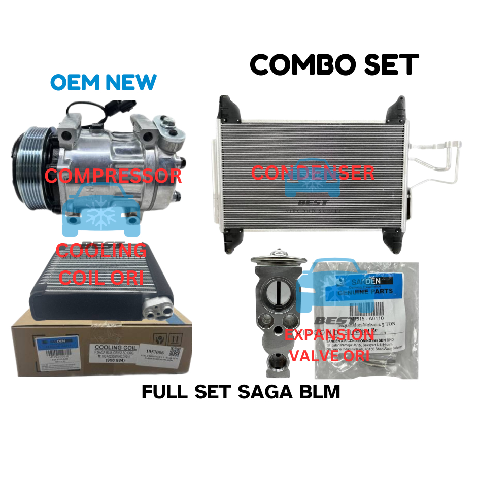 🔥COMBO SET🔥 Proton Saga BLM LOCAL Sanden Aircond Compressor, Valve ...