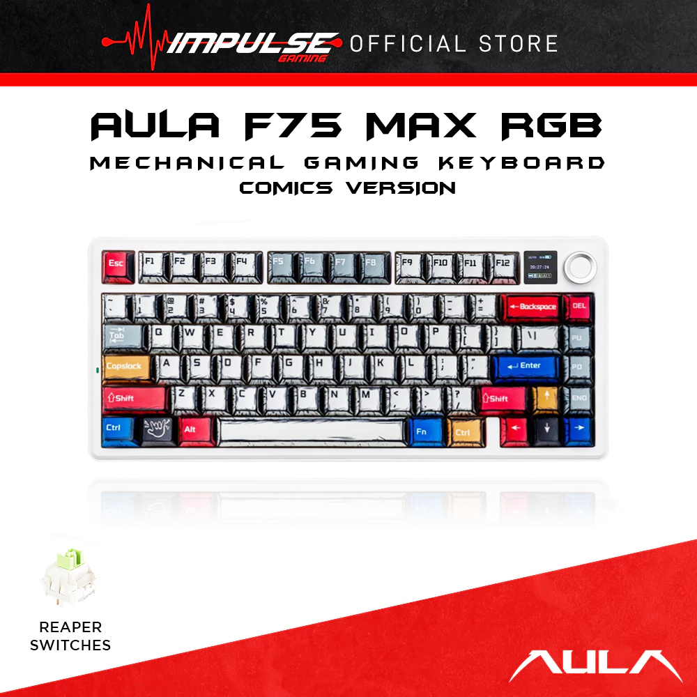 Aula F75 MAX RGB Mechanical Gaming Keyboard Comics Reaper Switch - Tri ...