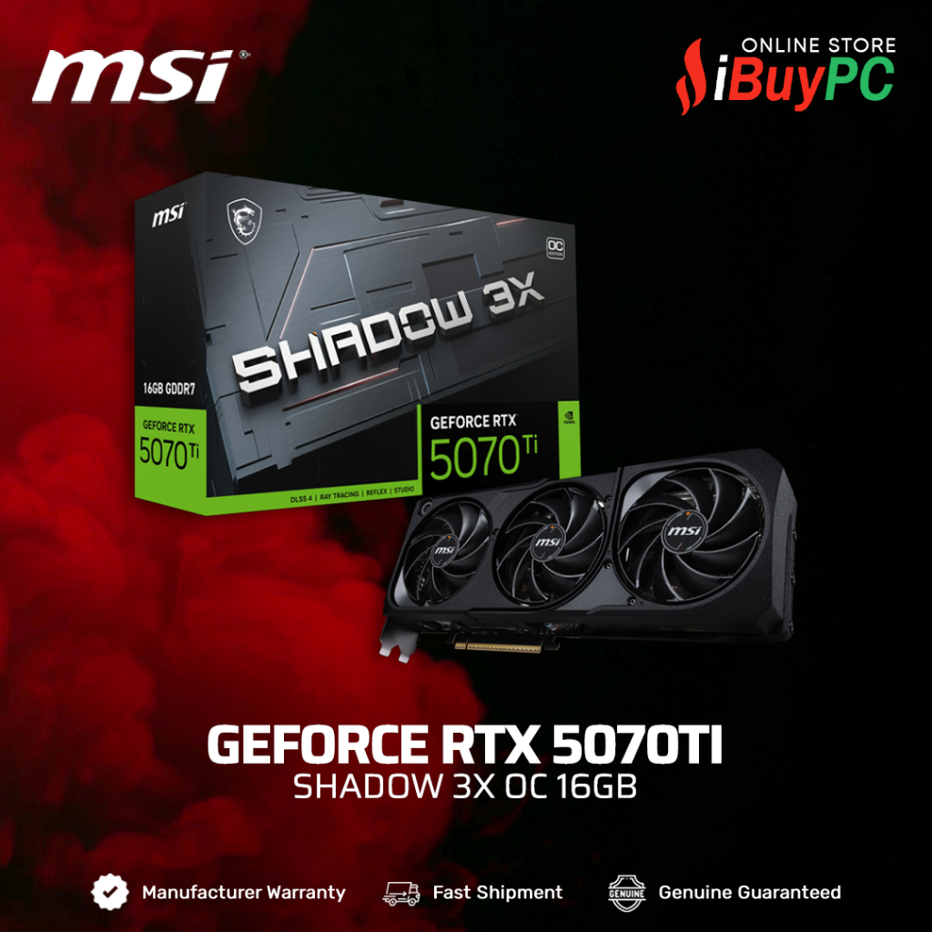 MSI GeForce RTX 5070Ti SHADOW 3X OC 16GB GDDR7 Graphics Card | Shopee ...