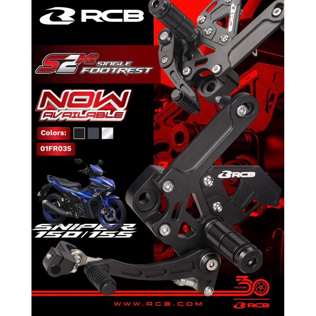 RCB RACING SINGLE FOOTREST SET S2-V2 Y15ZR Y16ZR RS150 RSX R15 R15M R25 ...