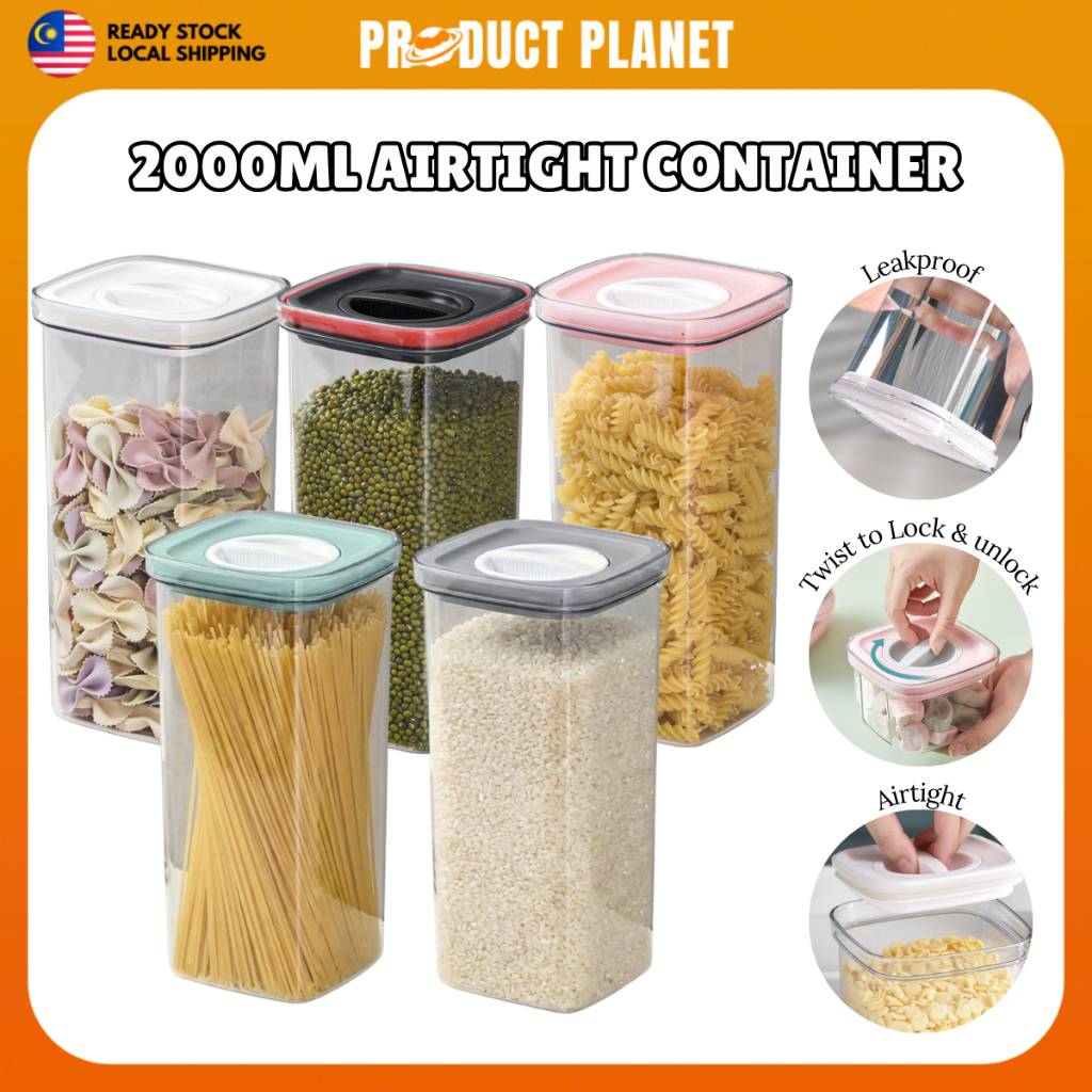 2000ml/2400ml Airtight Container Food Storage Leak Proof Canister ...