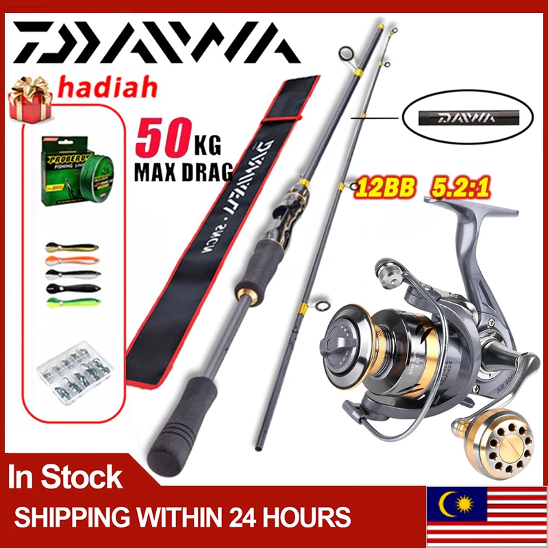 DAIWA Rod Fishing Reel Fishing Rod Set Combo Barang Mancing Set Joran ...