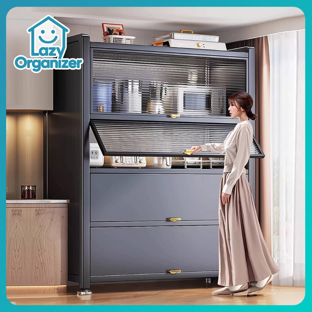 LYO Kitchen Cabinet Rack Shelves Microwave Oven Kitchen Storage Racks ...