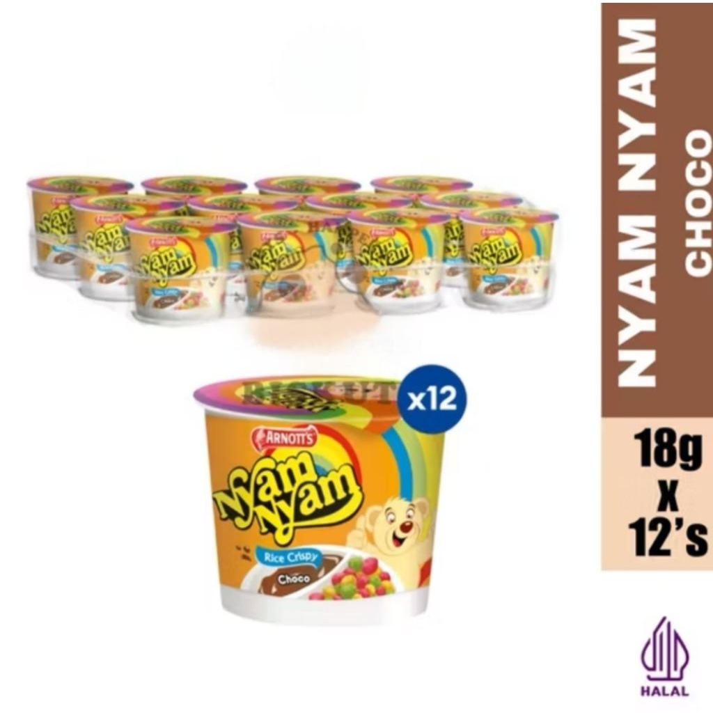 12pcs Arntto's NYAM NYAM Rice Crispy Chocolate *HALAL* | Shopee Malaysia