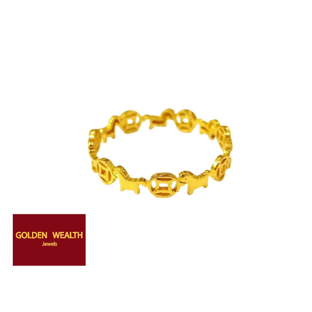 👍916 Gold Coin and dollars Ring Series Cincin Syiling 916黄金古钱介子 ...