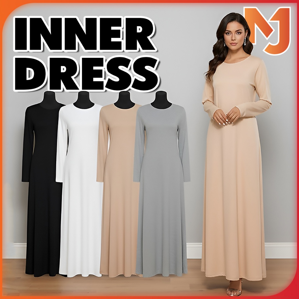 McJoden - MARCIA Inner Jubah Abaya / Long Inner / Kaftan / Muslimah ...