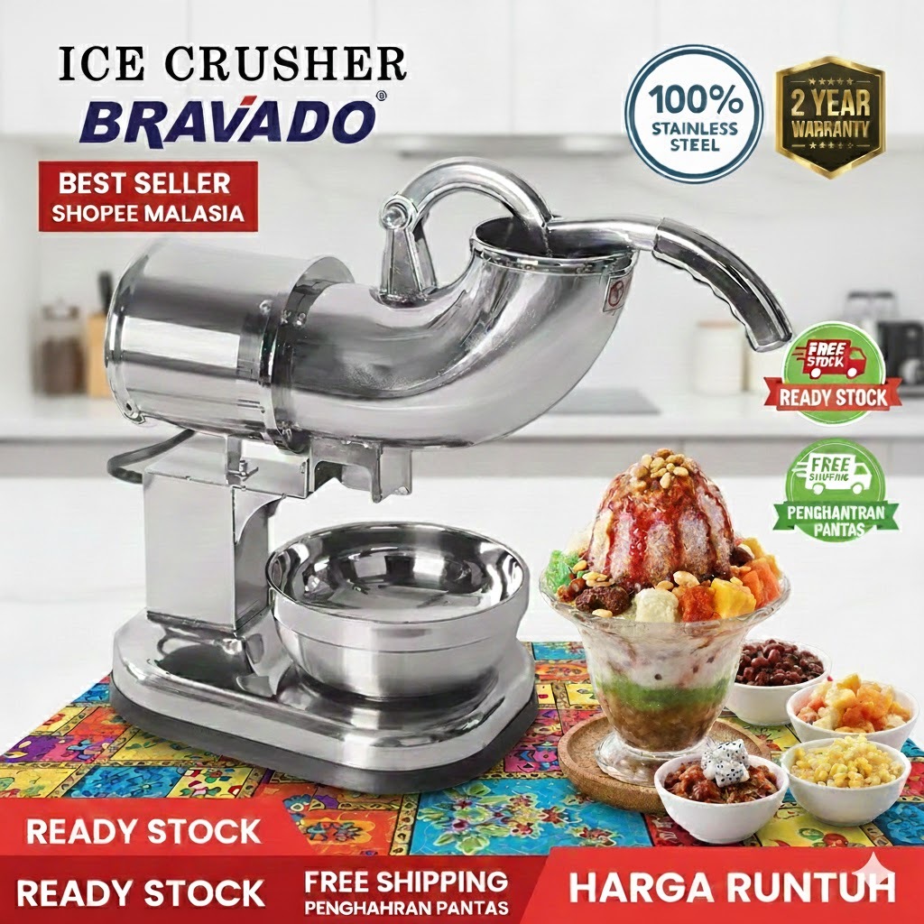 🔥PROMO PRICE🔥 BRAVADO Industrial Heavy Duty Ice Crusher Machine Shaver ...