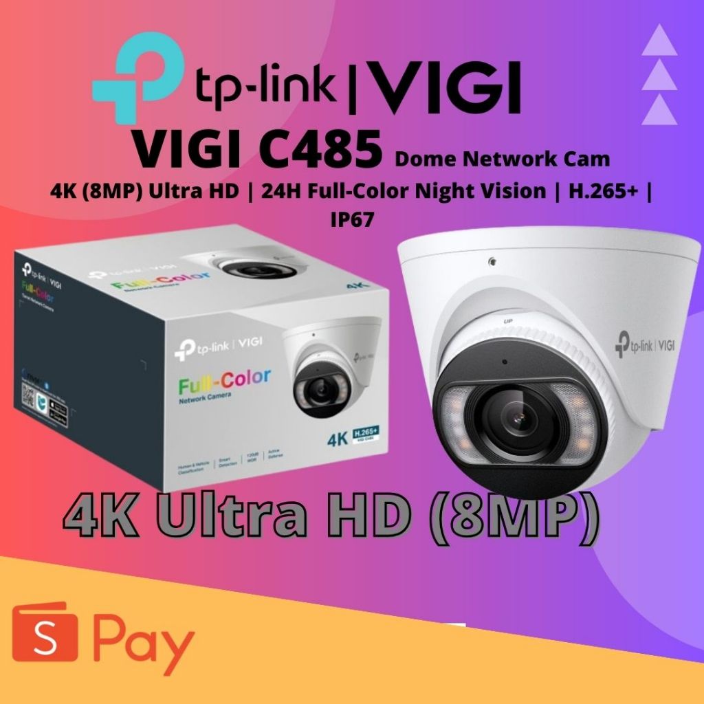 TP-Link VIGI C485 8MP Turret Camera (2.8mm) – Smart Detection, Human ...
