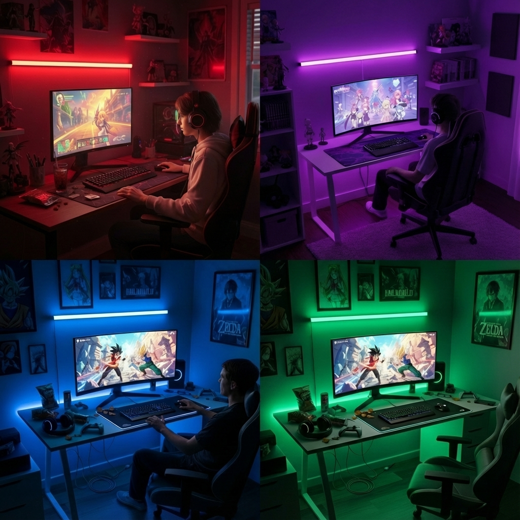 WES T5 LED Tube Light Colour 1FT 2FT 3FT 4FT Red/Blue/Green/Purple ...