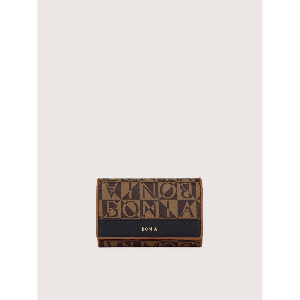 Bonia Black Milagros Monogram Trifold Short Wallet | Shopee Malaysia