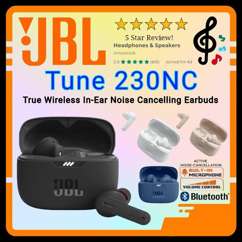 JBL Tune 230NC TWS True Wireless Bluetooth Earphones Sport Music 3D ...