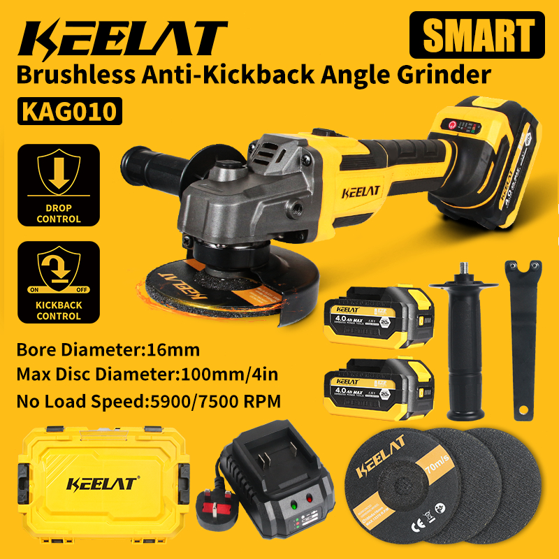 KEELAT KAG010 2Speed Brushless Anti Kickback Angle Grinder SMART ...