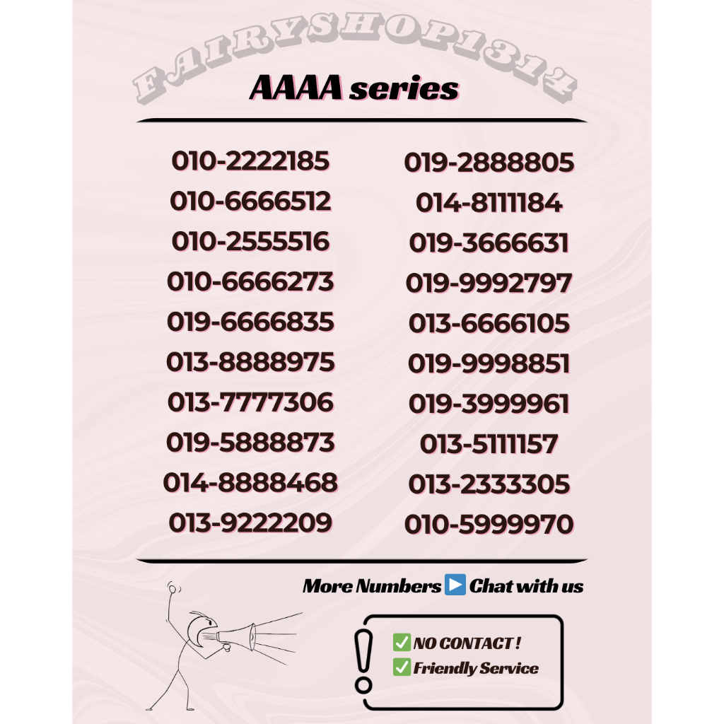 [AAAA Series] Premium Vip nombor Business Phone Number Easy to Remember ...