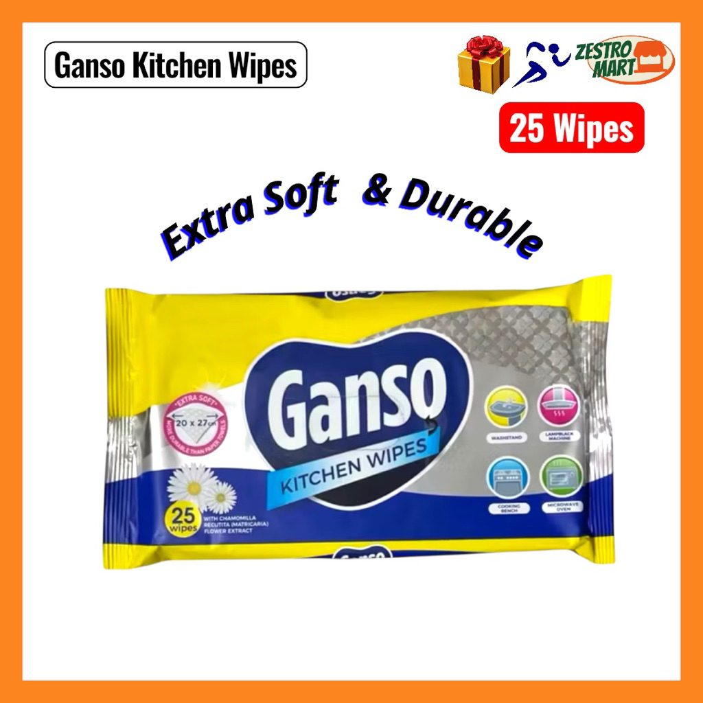 Ganso Kitchen Wipes 25 Wipes x 20cm x 27cm Extra Soft | Shopee Malaysia