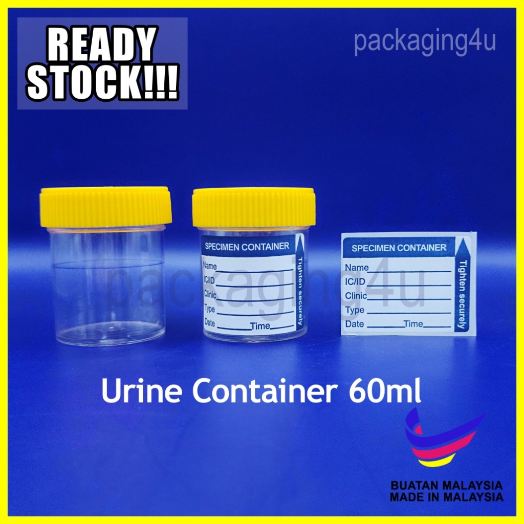 25 pcs Urine bottle/ Urine container /Specimen Cup/ BOTOL URIN 60ml ...