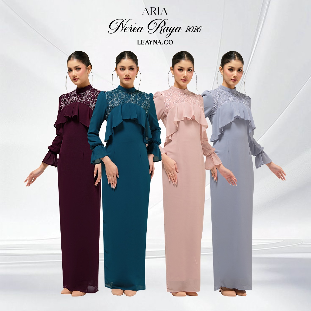 LEAYNA.CO ARIA Dress with Shawl | Shopee Malaysia