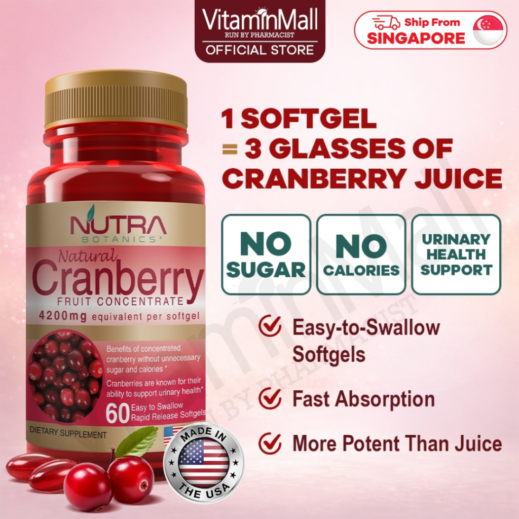 Nutra Botanics Cranberry Supplement - Urinary Tract UTI Supplement ...