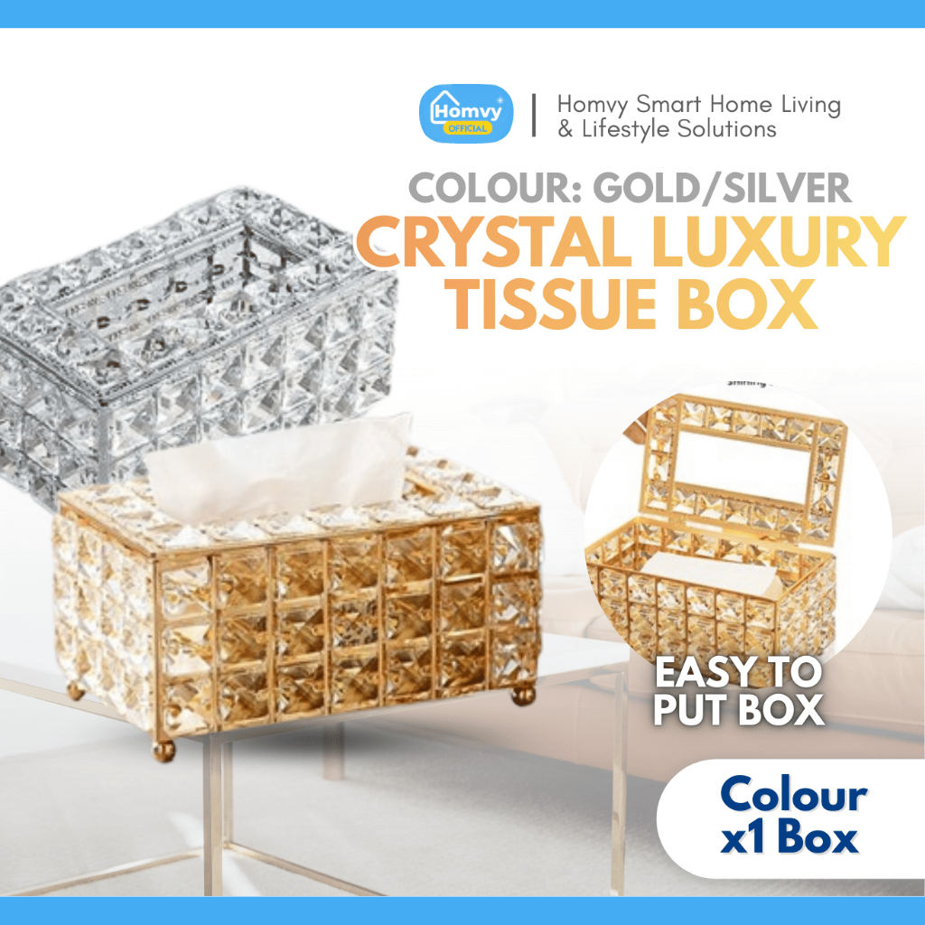 HOMVY Europe Style Luxury Crystal Tissue Box Paper Towel Crystal ...