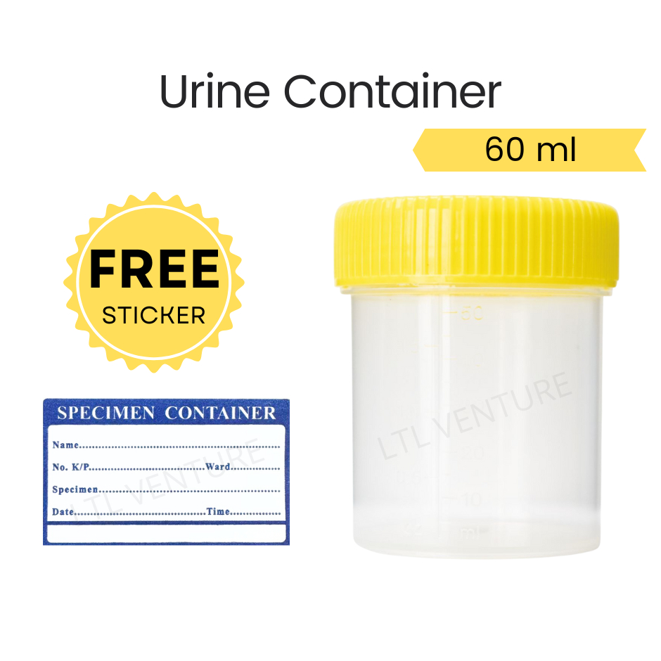(FREE STICKER) 60ml Urine Container/Urine Bottle/Test Kit/Specimen ...