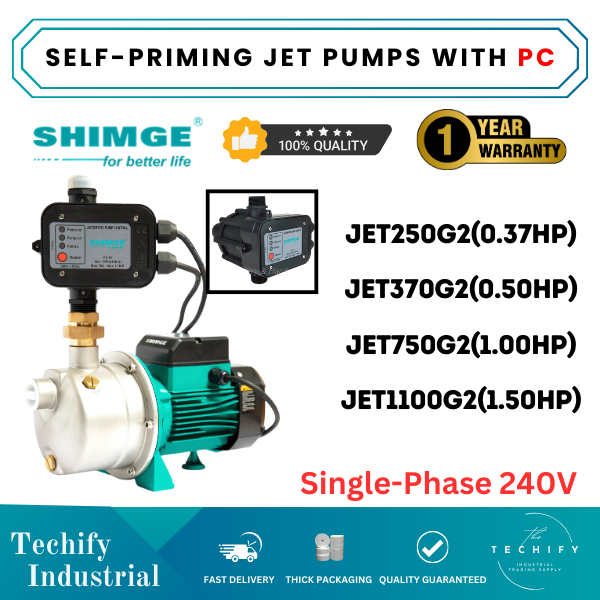SHIMGE Automatik Self-Priming Jet Pump | 0.37HP/0.5HP/1HP/1.5HP ...