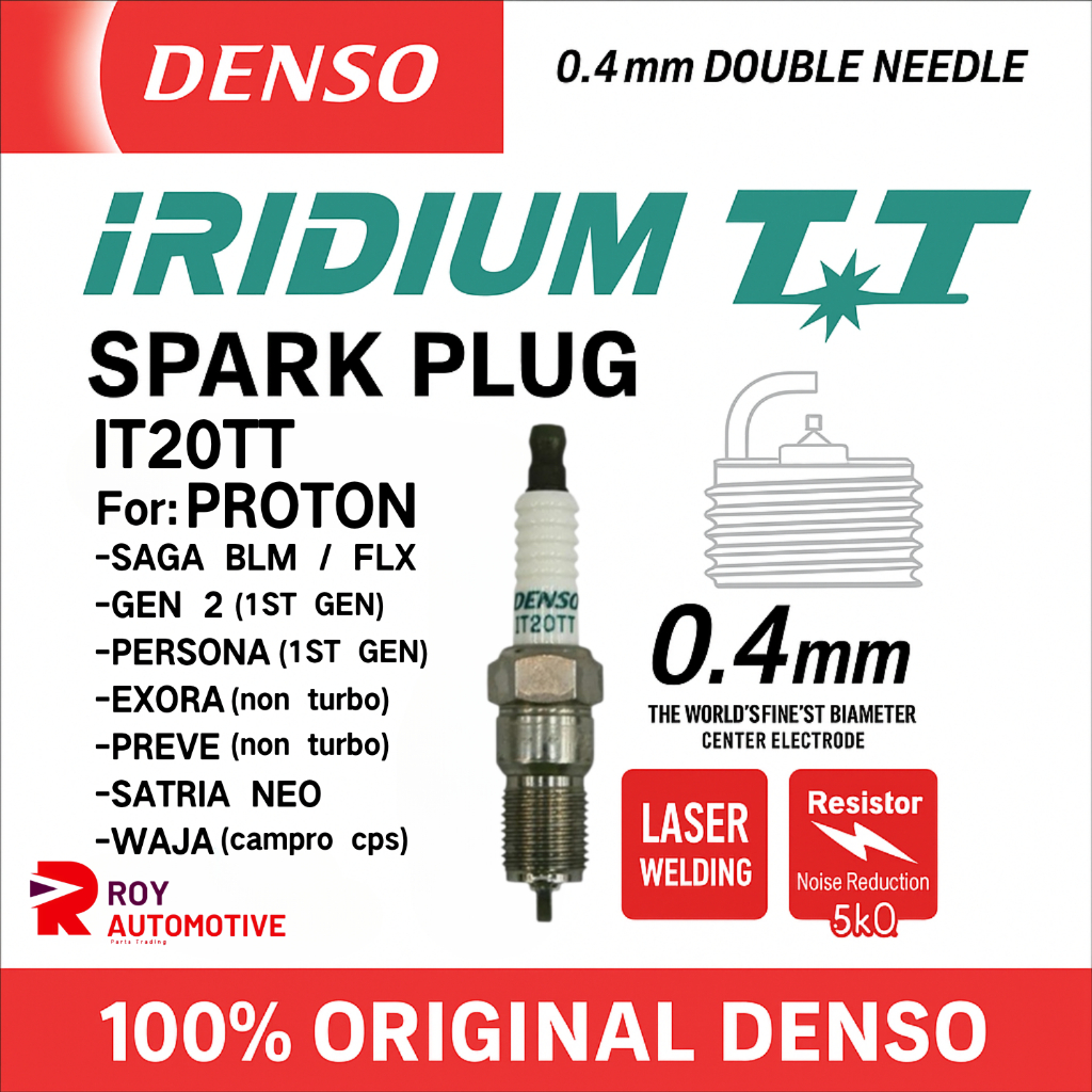 IT20TT Original Denso Iridium TT Spark Plug Proton GEN2 EXORA PERSONA ...