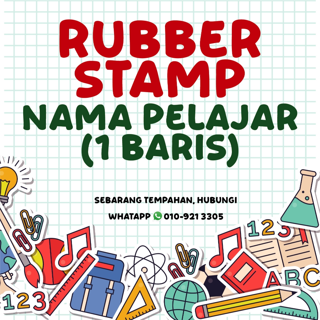 RUBBER STAMP NAMA | GETAH NAMA | 1 BARIS | Shopee Malaysia