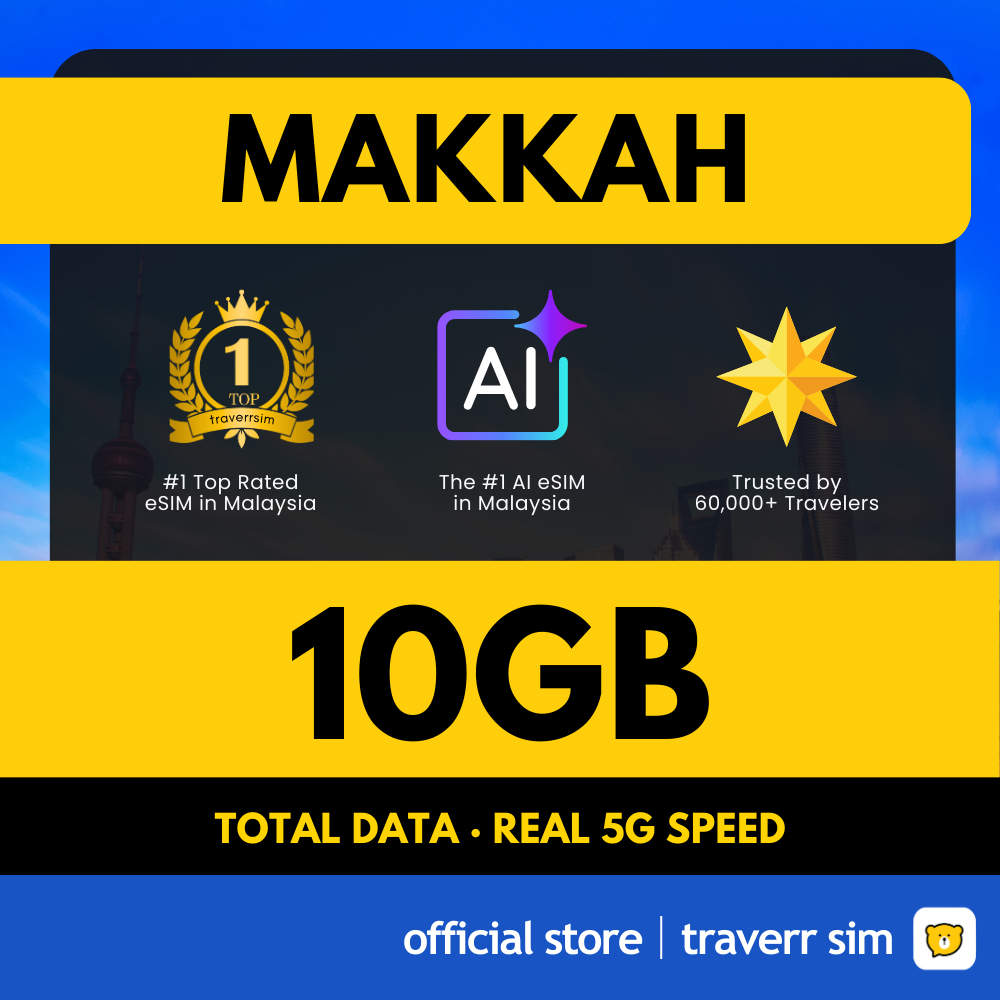 Traverrsim Makkah Saudi Arabia eSIM Max (10GB) | Shopee Malaysia