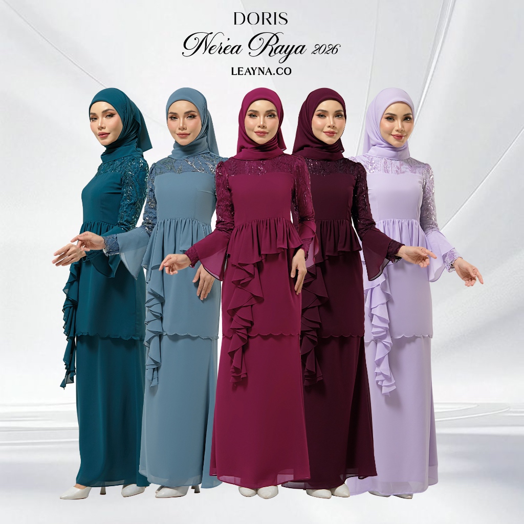 LEAYNA.CO DORIS Kurung with Shawl | Shopee Malaysia