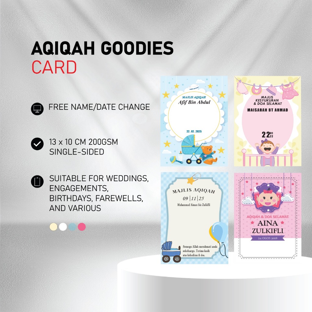 Goodies Card Tasbih Custome Paper Majlis kesyukuran/ Doorgift MURAH ...