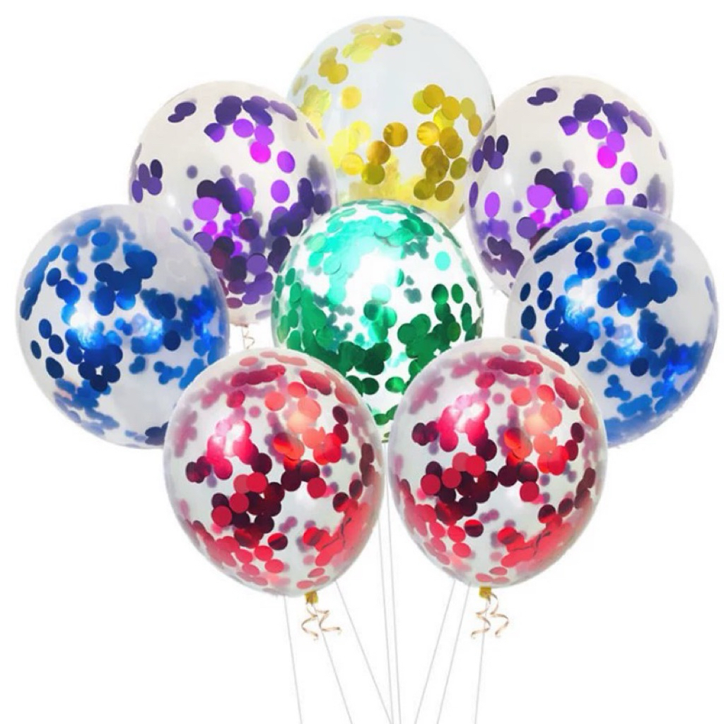 12 Inch Colorful Confetti Sequin Balloons Glitter Transparent Balloon ...