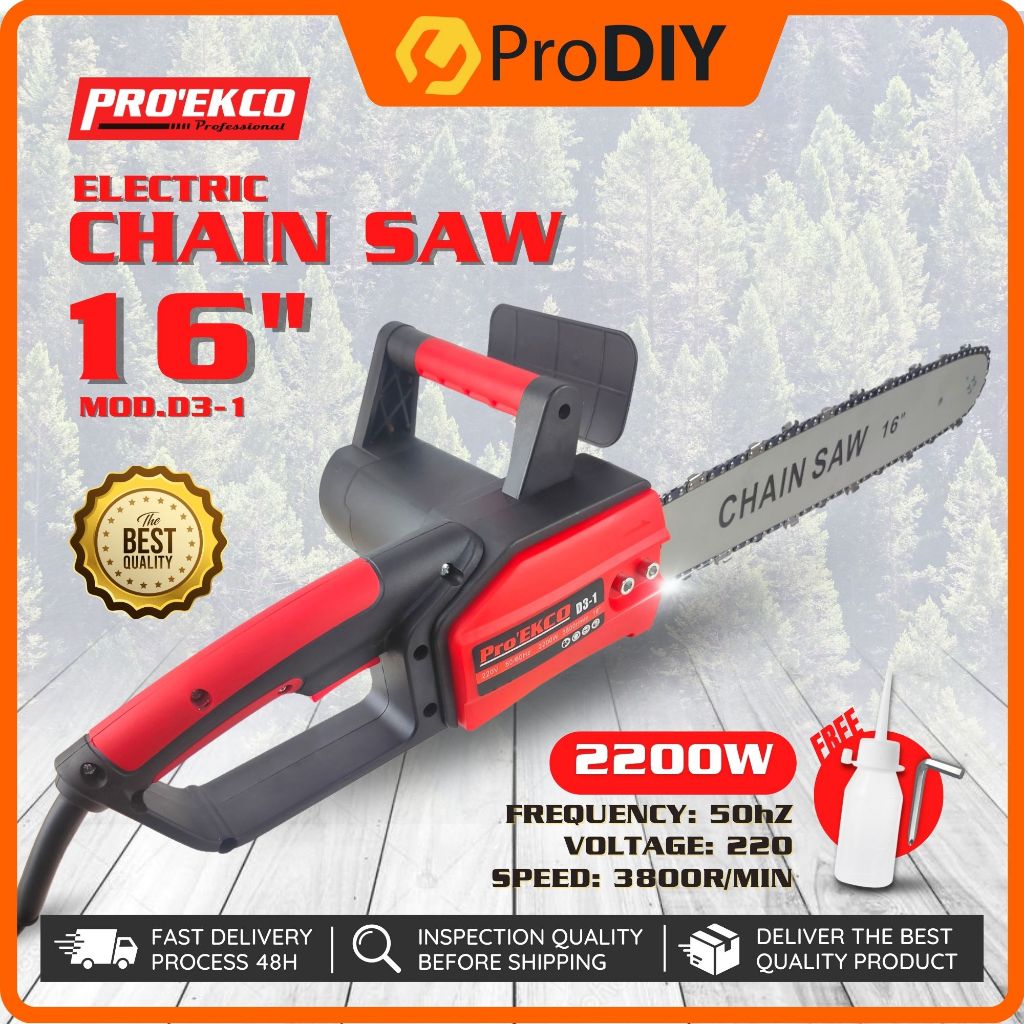 PRO'EKCO 16" MOD.D3-1 Electric Chain Saw 2200w Chainsaw Power Wood ...