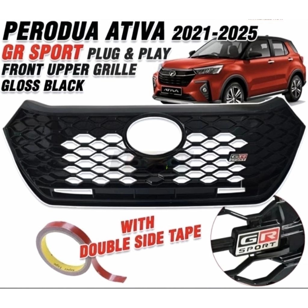 Perodua Ativa GR Front Grille ABS Glossy Black | Shopee Malaysia