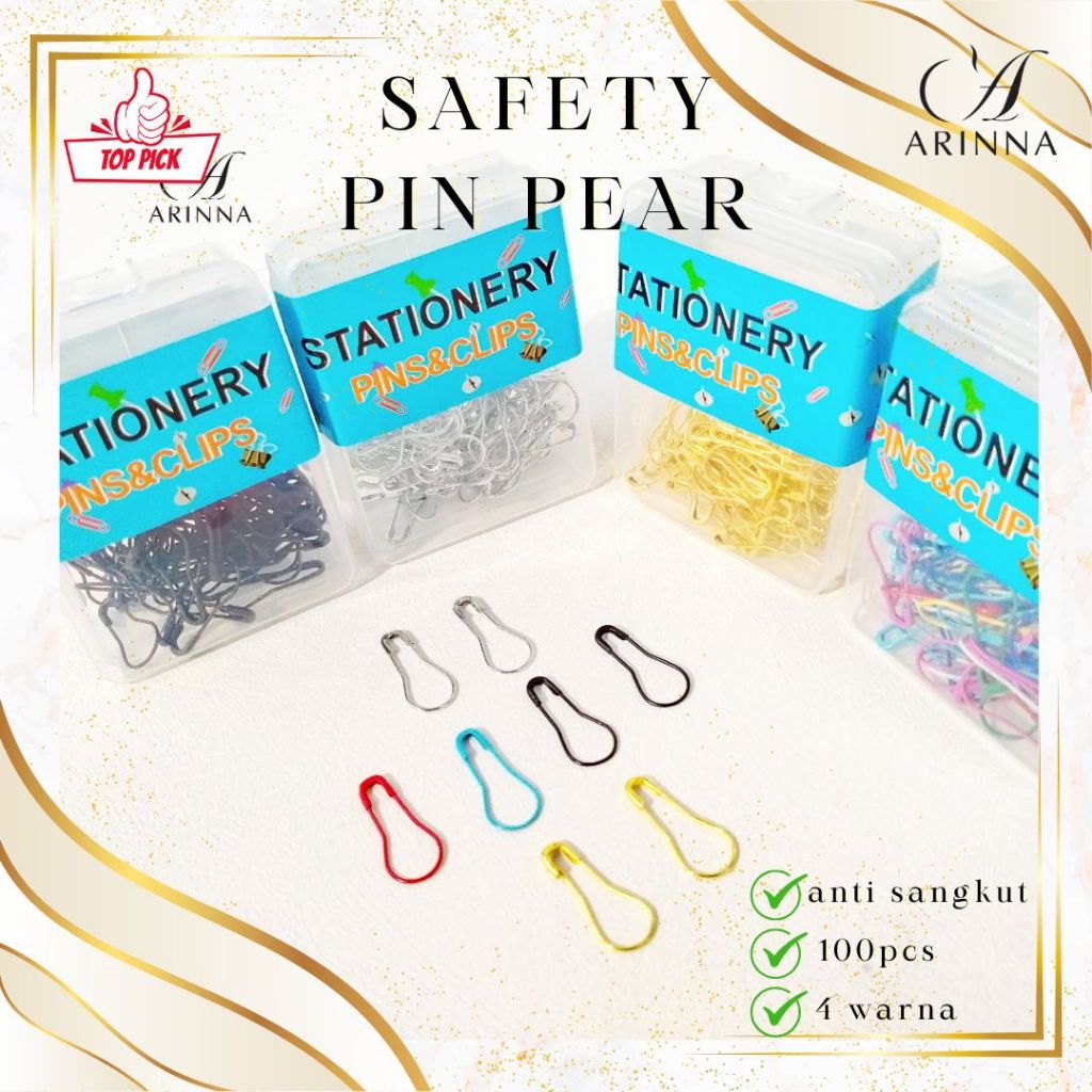 ARINNA Safety Magic Pin 100pc With Box Tudung Kerongsang Clip Bentuk ...