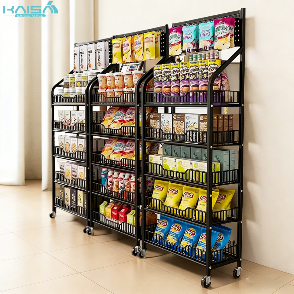 Mobile Snack Storage Rack Store Small Food And Beverage Display Rack ...