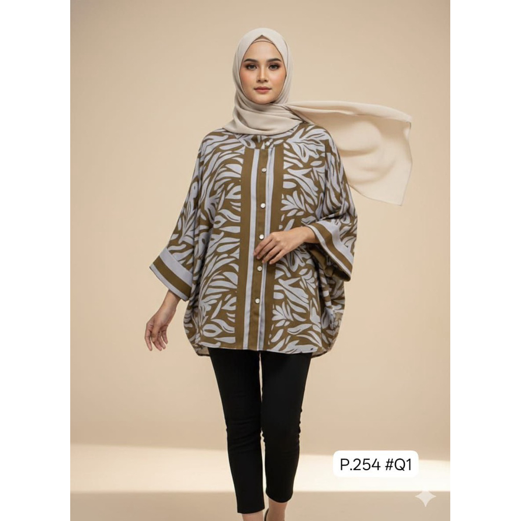 Baju Baggy Muslimah Material Victoria | Long Back Top | Dada 64 | Bahu ...