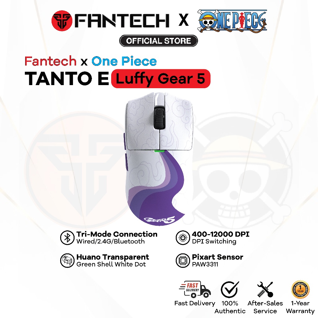 Fantech x One Piece Luffy Gear5 TantoE WG13E Wireless Gaming Mouse ...