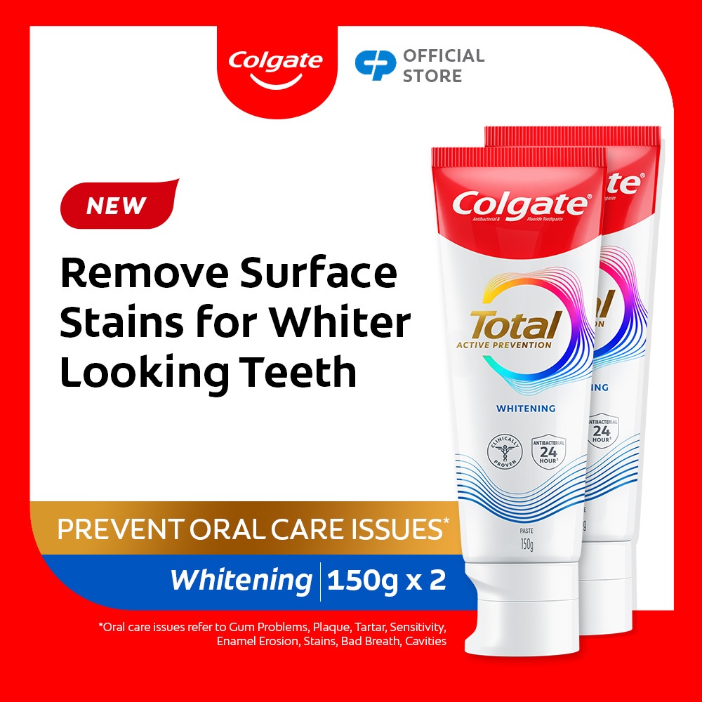 [Bundle of 2] Colgate Total Whitening Toothpaste 150g | Shopee Malaysia