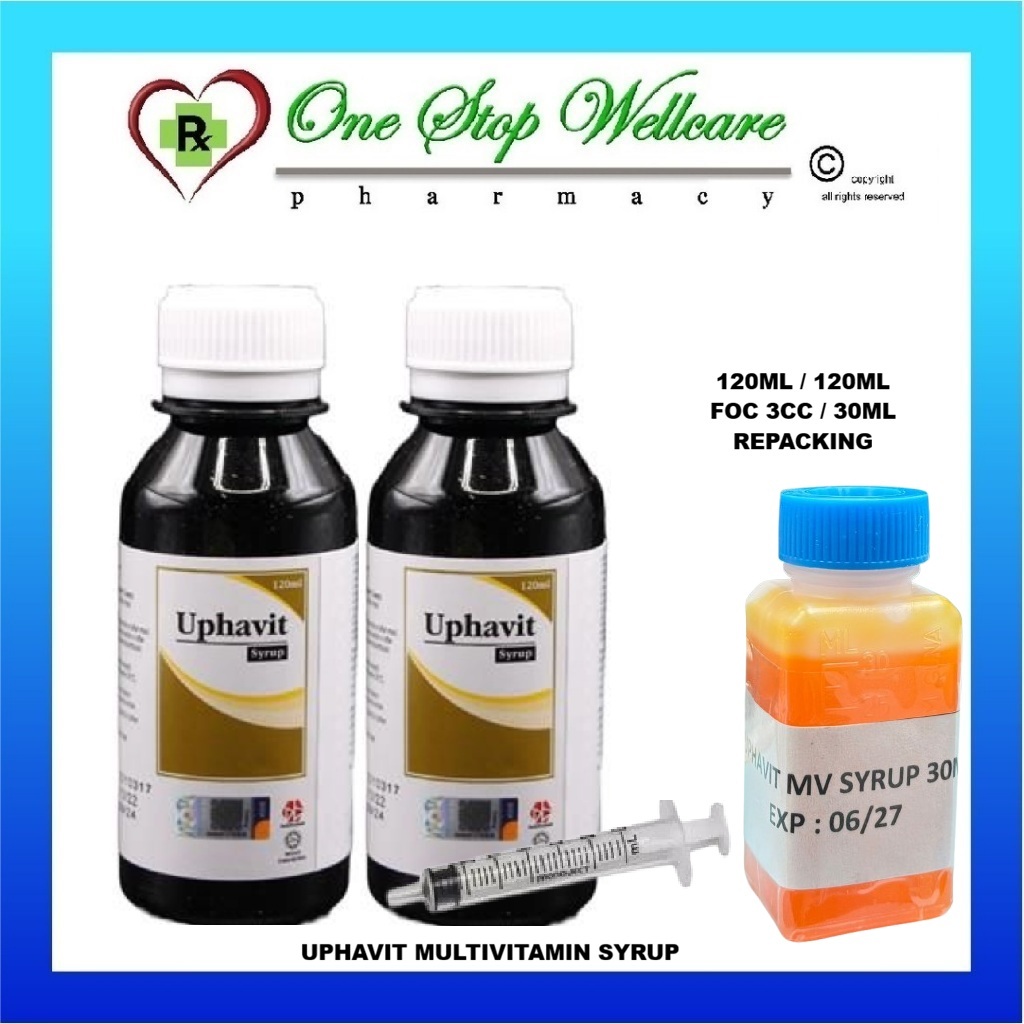 UPHAVIT MULTIVITAMIN SYRUP 120ML / 30ML REPACKING / 120ML FOC SYRINGE ...