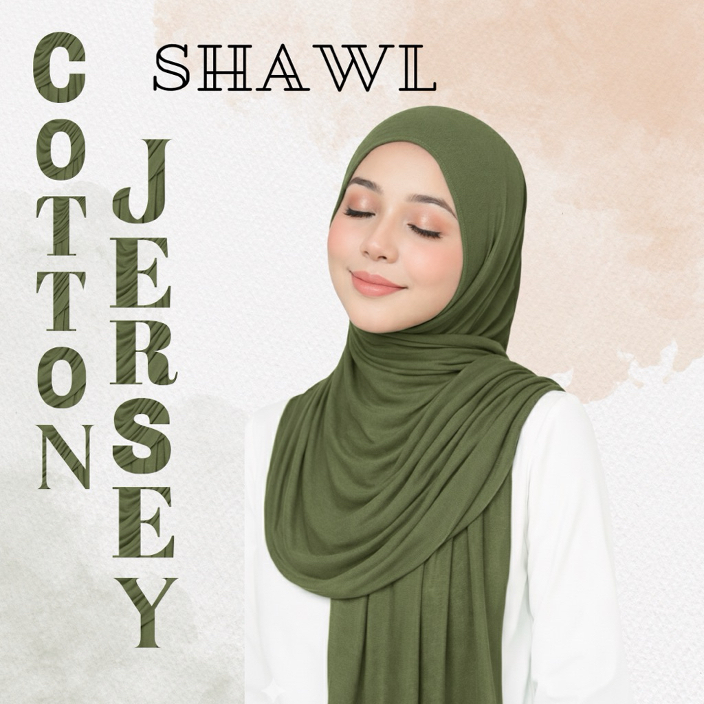 SHAWL COTTON JERSEY SHOPEE EXCLUSIVE PLAIN SHAWL IRONLESS 1.8x0.7 meter ...