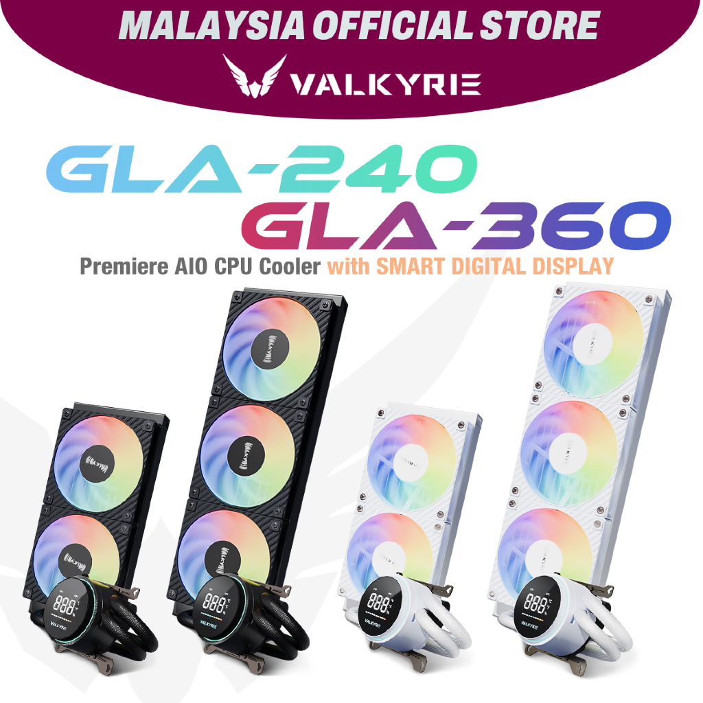 VALKYRIE GLA240 / GLA360 DIGITAL SCREEN CPU AIO COOLER | Shopee Malaysia