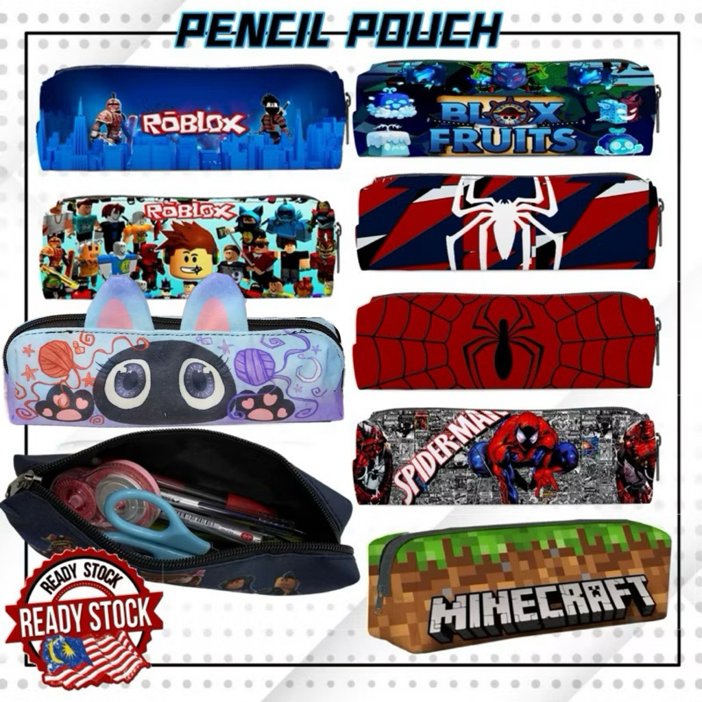 TUBE pencil pouch with zip roblox spiderman kotak pensel | Shopee Malaysia