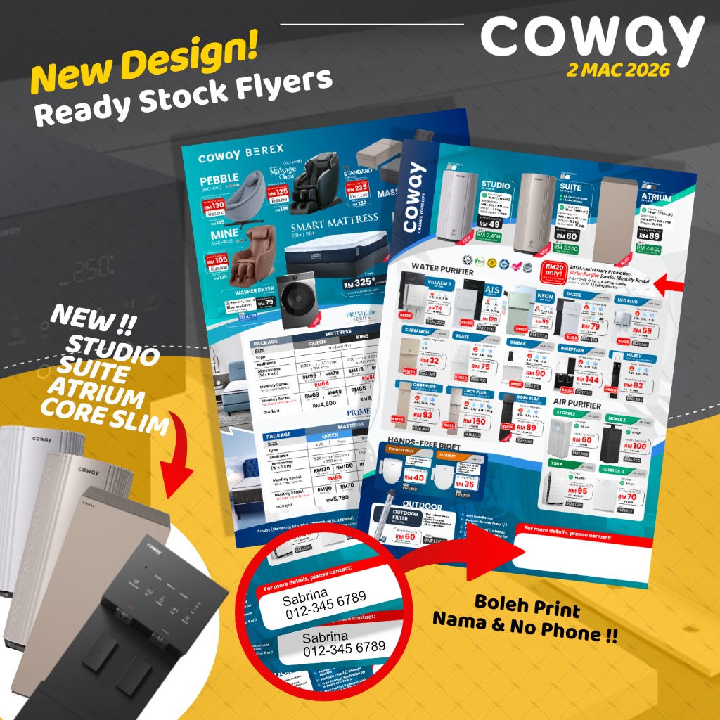 Flyer's Coway Ready Stock - A5 50 pcs (Latest Design + CORE SLIM ...