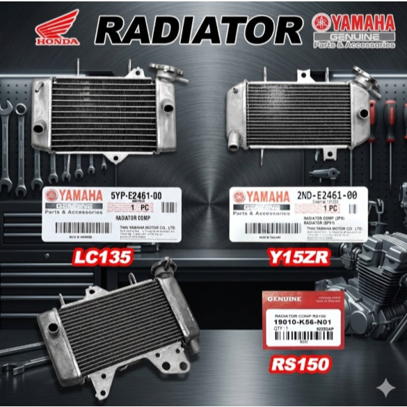 RADIATOR YAMAHA Y15 LC135 V1-V7 Y15ZR LC 135 ORIGINAL YAMAHA & FAN ...
