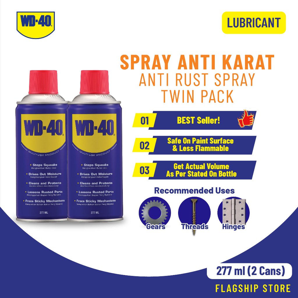 WD-40 Multi-Use Product Multi-Purpose Lubricant Twin Pack 277ml ...