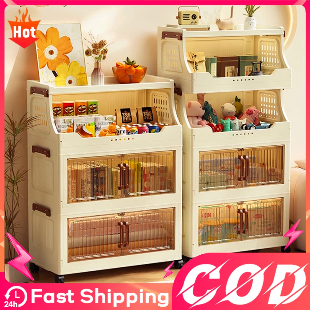 4/5/6 Layers Foldable Storage Cabinet Stackable Storage Box Double ...