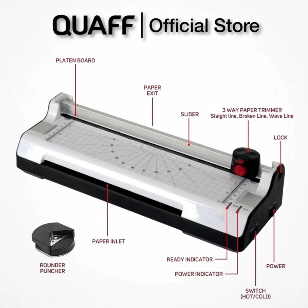 QUAFF 6-in-1 Hot and Cold Dual-purpose laminator efficiently completing ...