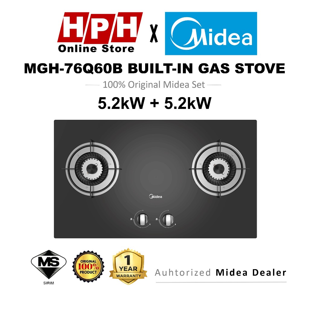 Midea Built-in Hob (Stainless Steel - 5.8kW / Tempered Glass - 5.2kW) 2 ...